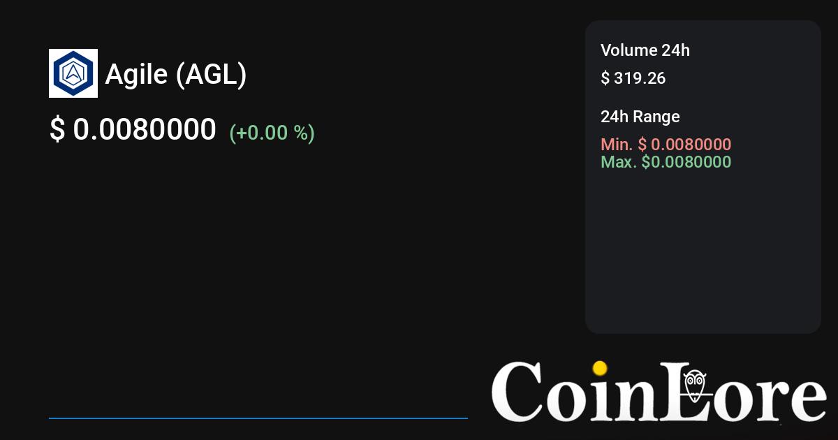 Agile Price Chart Market Cap AGL Coin Essentials CoinLore