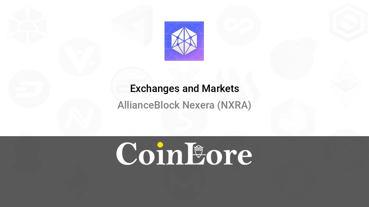 AllianceBlock Nexera NXRA Exchanges Where to Buy Sell Trade