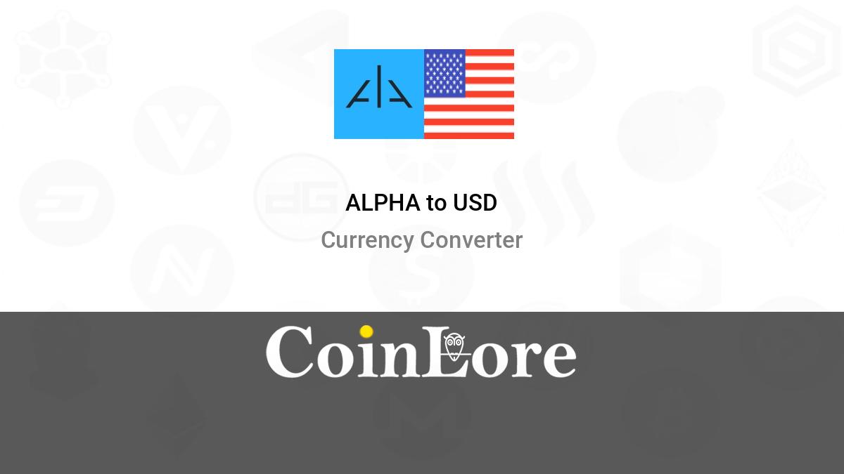 Convert ALPHA to USD