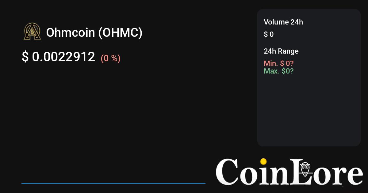 Ohmcoin Price Chart Market Cap OHMC Coin Essentials CoinLore