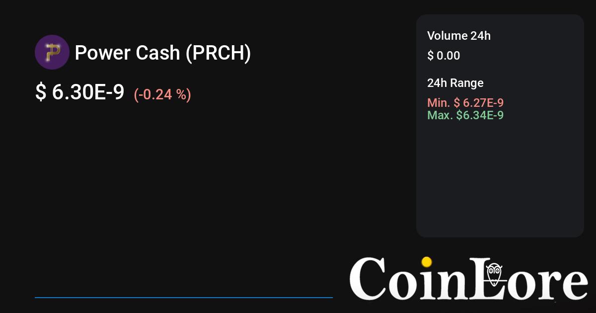 Power Cash Coin (PRCH) Overview - Charts, Markets, News, Discussion and  Converter
