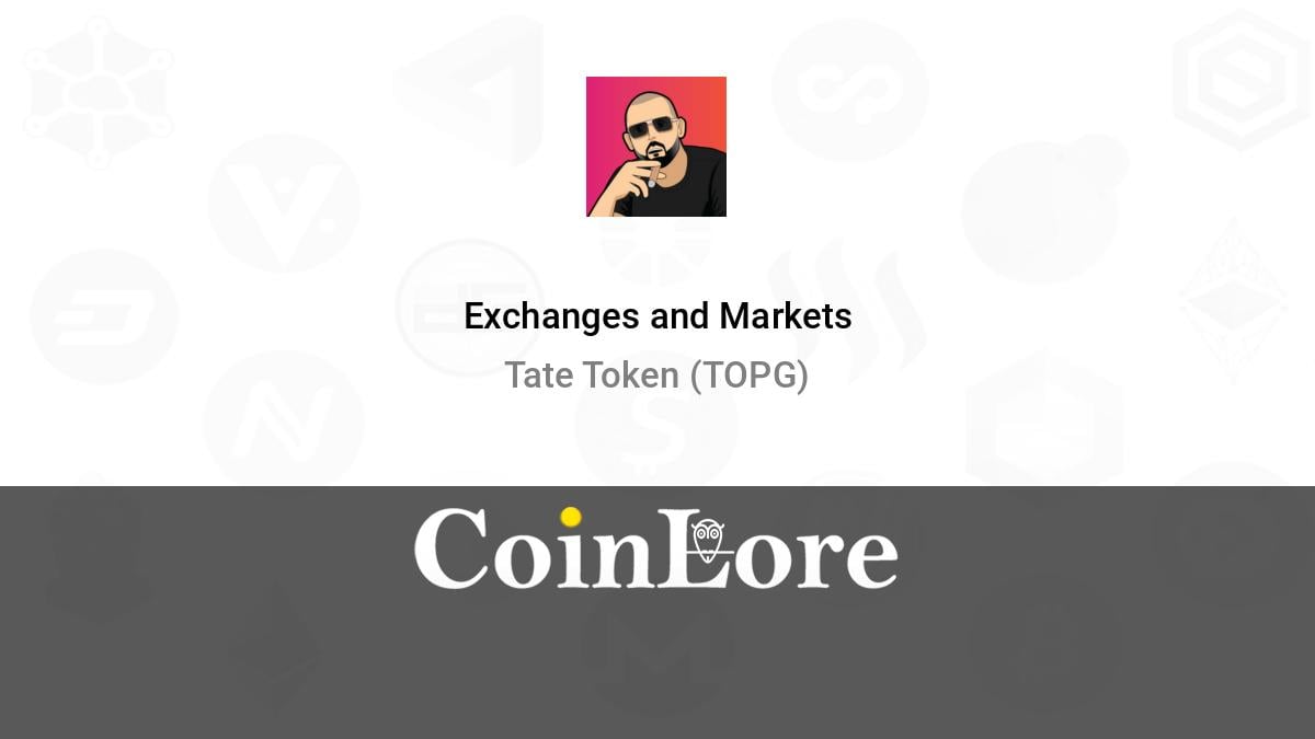 Tate Token TOPG Exchanges Where to Buy Sell Trade CoinLore